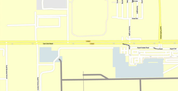 Yuma Printable Map, Arizona, US, exact vector Map street G-View City ...