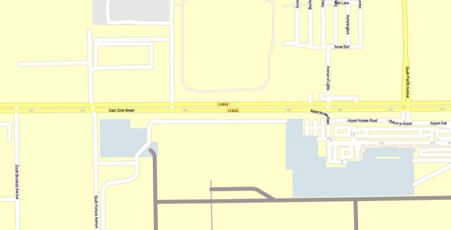 Yuma Printable Map, Arizona, US, exact vector Map street G-View City ...
