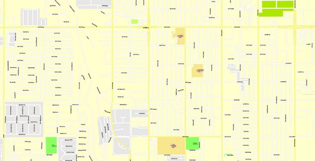 Yuma Printable Map, Arizona, US, exact vector Map street G-View City ...