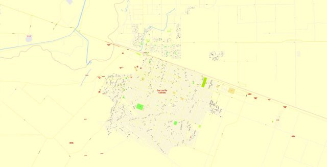 Yuma Printable Map, Arizona, US, exact vector Map street G-View City ...