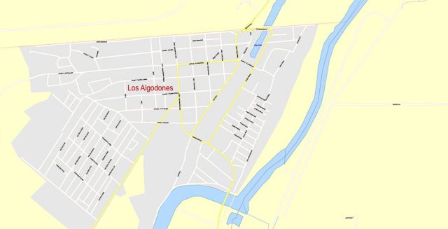 Yuma Printable Map, Arizona, US, exact vector Map street G-View City ...