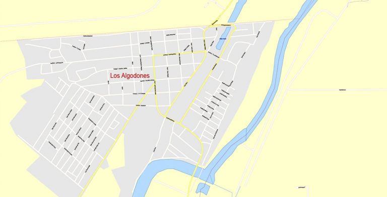 Yuma Printable Map, Arizona, US, exact vector Map street G-View City ...