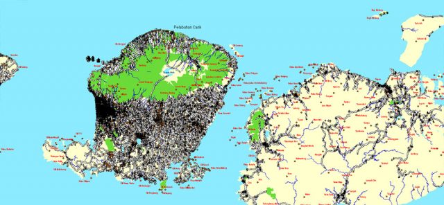Java AutoCAD DWG Map 01 Indonesia, exact vector Map full editable DWG