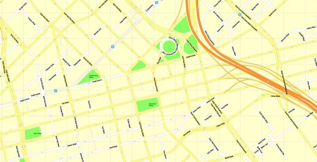 Dallas Printable Map, Texas, US, exact vector Map street G-View City ...