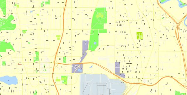 Seattle: Free Printable Vector Map West Seattle WA, G-View level 17 ...