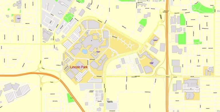 Calgary City Large Area SVG Map, Canada, exact City Plan 100 meters ...