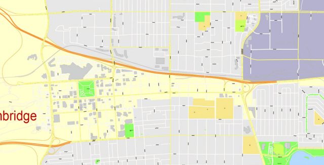 Lethbridge + Coaldale + Fort Macleod Printable Map, Alberta, Canada ...
