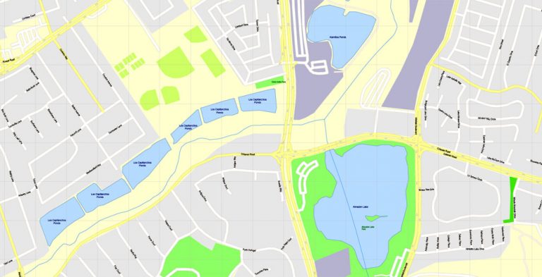 Santa Clara County Printable Vector Map, California US, exact vector ...