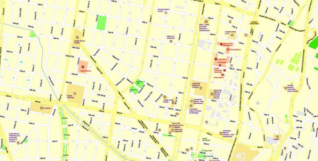 City Map Bogota Vector Urban Plan Adobe Illustrator Editable Street Map