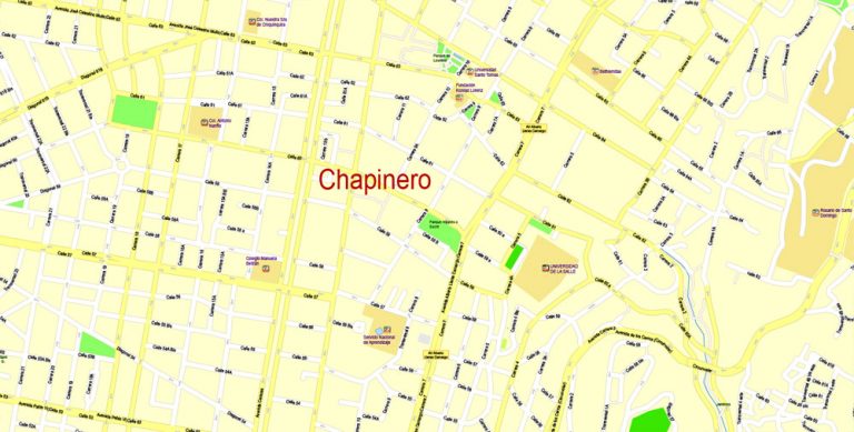 City Map Bogota Vector Urban Plan Adobe Illustrator Editable Street Map