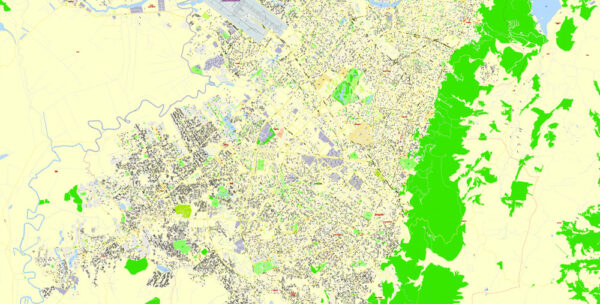 City Map Bogota Vector Urban Plan Adobe Illustrator Editable Street Map
