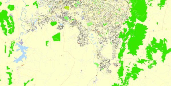 City Map Bogota Vector Urban Plan Adobe Illustrator Editable Street Map