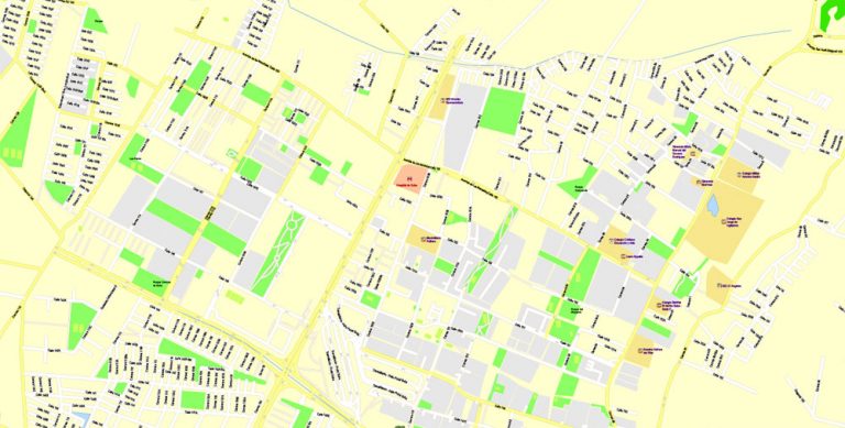 Bogota metro area Printable Map, Colombia, exact vector Map street G ...