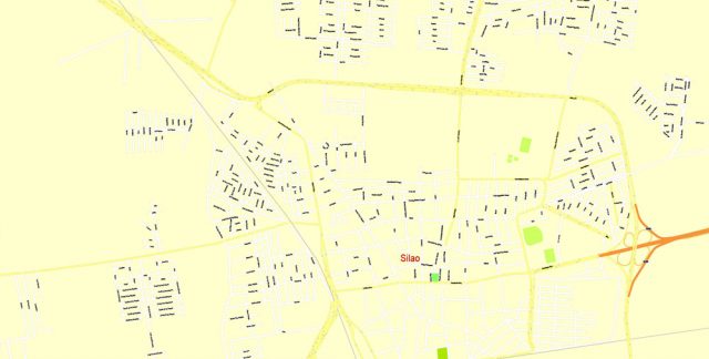 Leon Printable Map, Mexico exact vector Map street G-View City Plan ...