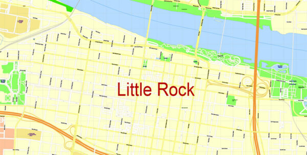 Little Rock metro area Printable Vector Map, Arkansas US, exact vector ...