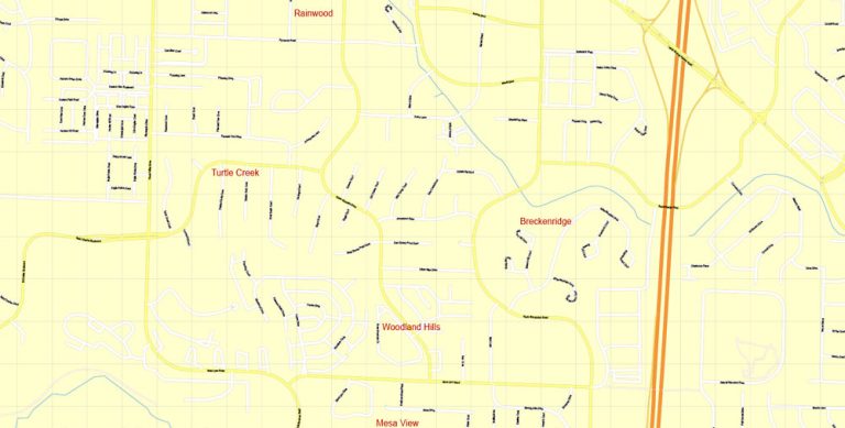 Little Rock metro area Printable Vector Map, Arkansas US, exact vector Map street G-View City ...