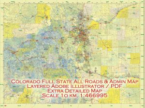 Lakewood Colorado US PDF Map Vector Exact City Plan High Detailed ...