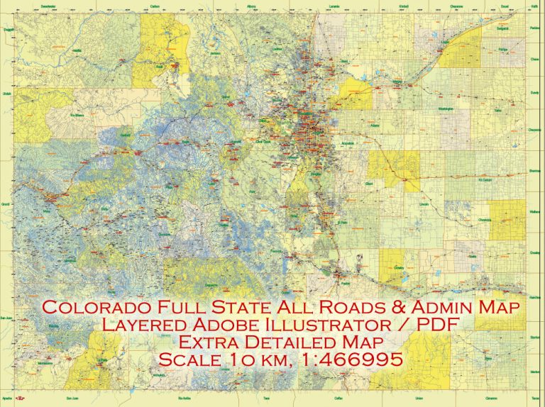 Free vector map State Colorado US Adobe Illustrator and PDF download ...