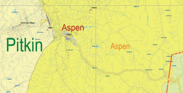 Map Colorado US PDF extra detailed, exact vector editable Map printable