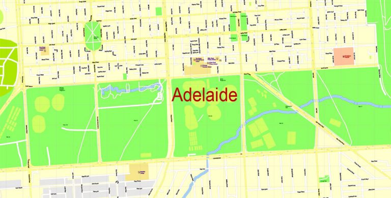 Adelaide PDF vector Map Metro Area, Australia, fully editable, Adobe ...