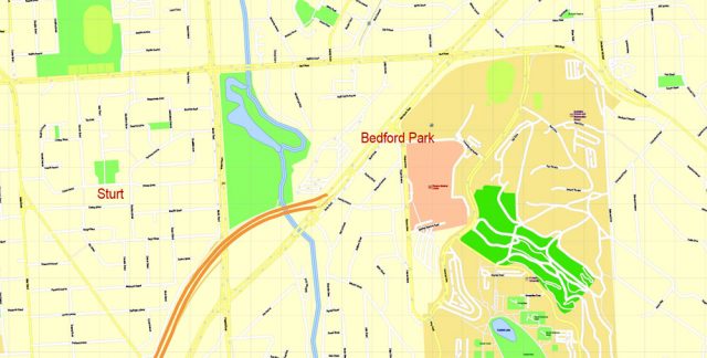Adelaide DWG City Plan vector Map Metro Area, Australia, full editable ...
