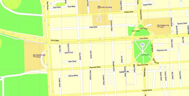 Map Adelaide DWG City Plan Metro Area, Australia, full editable vector