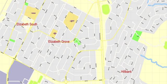 Map Adelaide DWG City Plan Metro Area, Australia, full editable vector