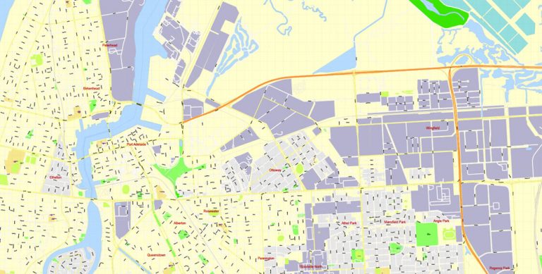 Adelaide PDF vector Map Metro Area, Australia, fully editable, Adobe ...