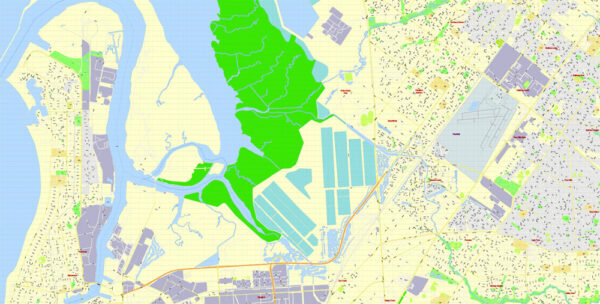 Adelaide DWG City Plan vector Map Metro Area, Australia, full editable ...