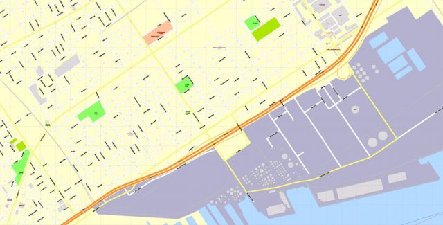 Printable Map Camden and neighborhoods NJ exact City Plan Illustrator