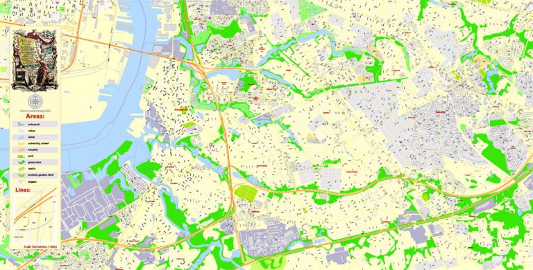 Printable Map Camden and neighborhoods NJ exact City Plan Illustrator