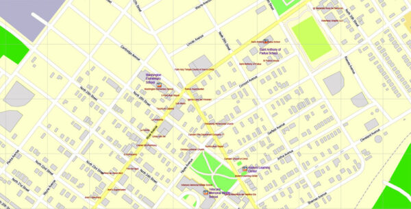 Camden and neighborhoods Printable Map CDR, New Jersey US, exact vector ...