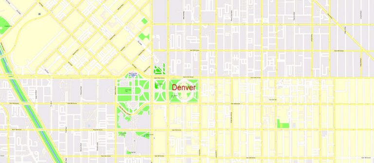 Denver metro area Printable Vector Map, Colorado US, exact vector Map ...