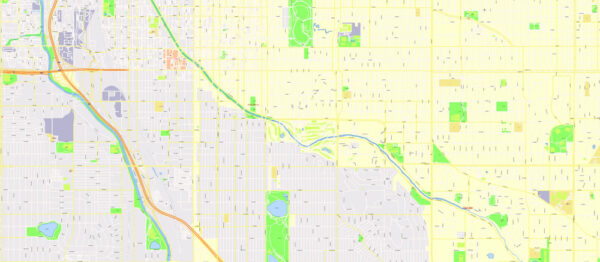 Denver metro area Printable Vector Map, Colorado US, exact vector Map ...