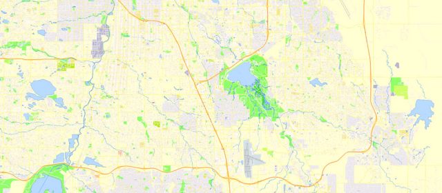 Denver metro area Printable Vector Map, Colorado US, exact vector Map ...