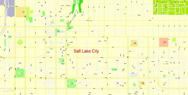 Salt Lake City Metro area CorelDraw Map, Utah US, exact vector City ...