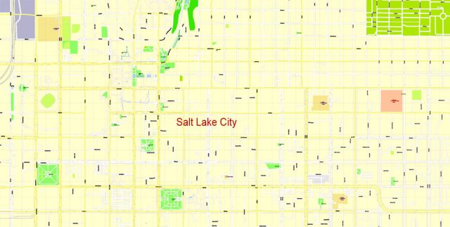 Salt Lake City Metro area CorelDraw Map, Utah US, exact vector City ...