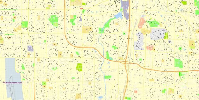 Salt Lake City Metro area CorelDraw Map, Utah US, exact vector City ...