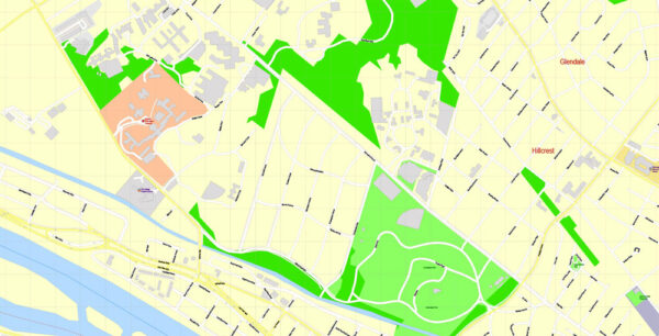 Trenton Printable Map, New Jersey US, exact vector City Plan Map scale ...