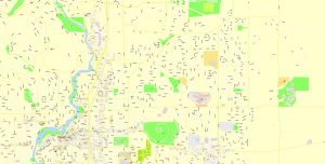 Bend Oregon US Map Printable CDR, exact vector City Plan scale 1:3375 ...