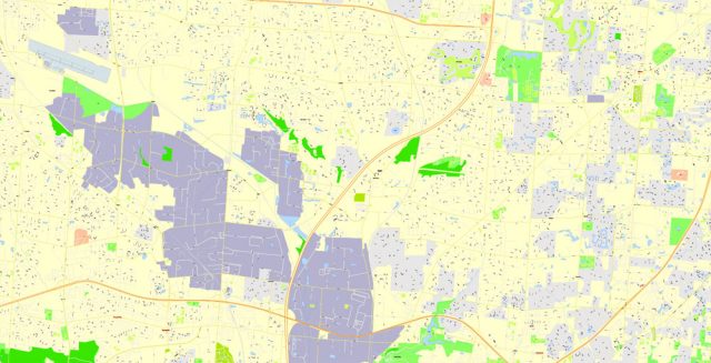 Cincinnati Ohio US Printable CDR Map, exact vector City Plan editable ...