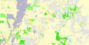 Cincinnati Ohio US Printable CDR Map, exact vector City Plan editable ...