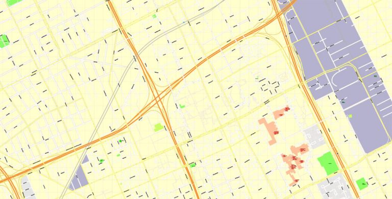 Detroit Map Vector Printable Michigan US exact City Plan editable ...