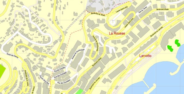 _Monaco Map Editable PDF, exact vector 01 City Plan scale 1:3394 Vector ...