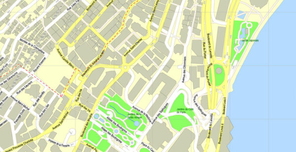 Monaco Map Printable exact vector 01 City Plan scale 1:3394 editable ...
