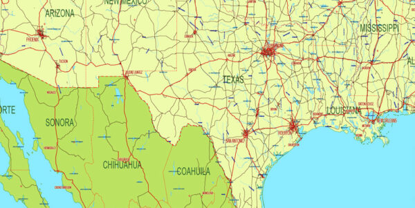 World Map Colored Political 01 with new borders, Main Roads, main ...