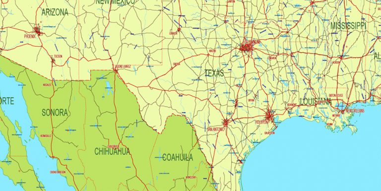World Map Colored Political 01 with new borders, Main Roads, main ...