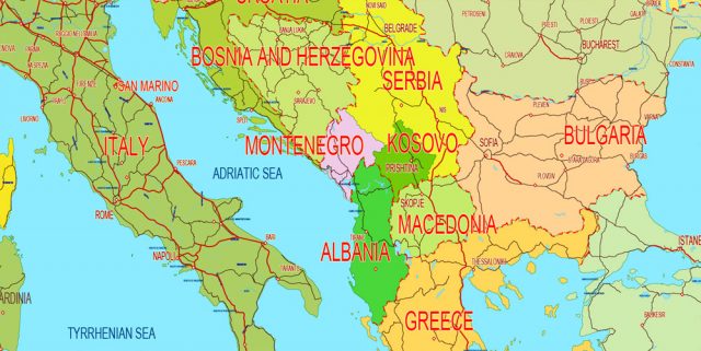 World Map Colored Political 01 with new borders, Main Roads, main ...