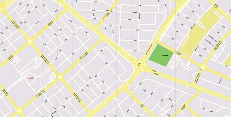 Kuwait Printable Map, exact vector street City Plan editable Adobe ...