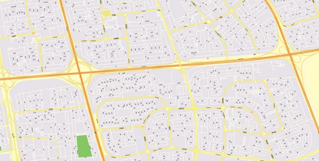 Kuwait Printable PDF Map, exact vector street City Plan 100 meters ...